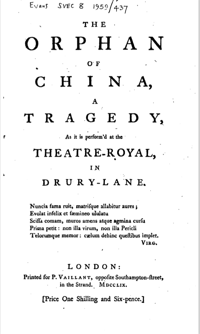 Digital Humanities Project: The Orphan of Zhao in Transition | GUOJUN WANG